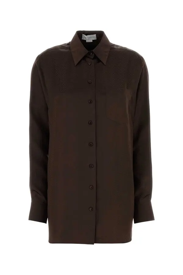 Stella McCartney Stars Jacquard Silk Shirt - Coffee