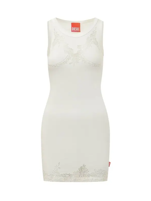 DIESEL® Lace-trimmed Sleeveless Maxi Gown