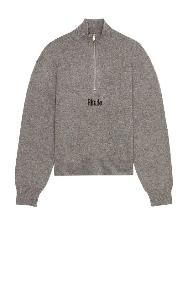 Rhude Quarter-zip Knit Top With Ribbed Details