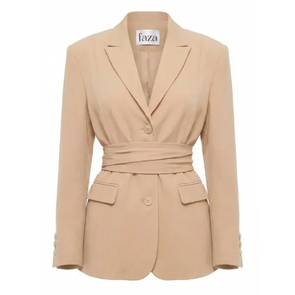 FAZA ATELIER Neutrals The Desert Rose Tailored Oversized Blazer With Belt