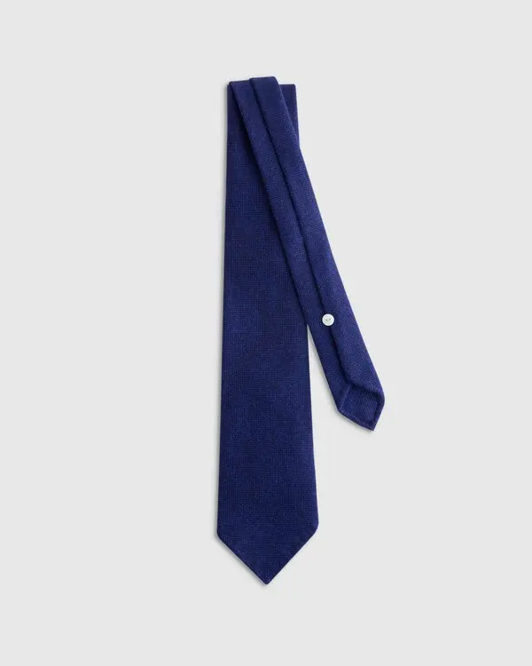 Quince 100% Cashmere 3-fold Hand-rolled Tie - True Navy