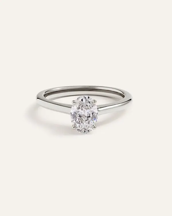Quince Lab Grown Diamond Oval Trellis Cathedral Engagement Ring 1ct - Platinum