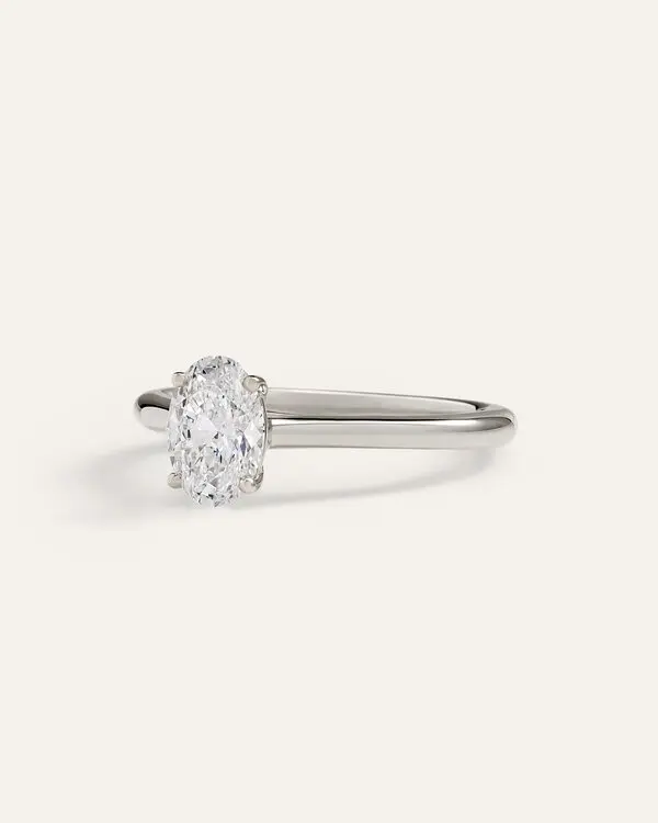 Quince Lab Grown Diamond Oval Trellis Cathedral Engagement Ring 1ct - Platinum