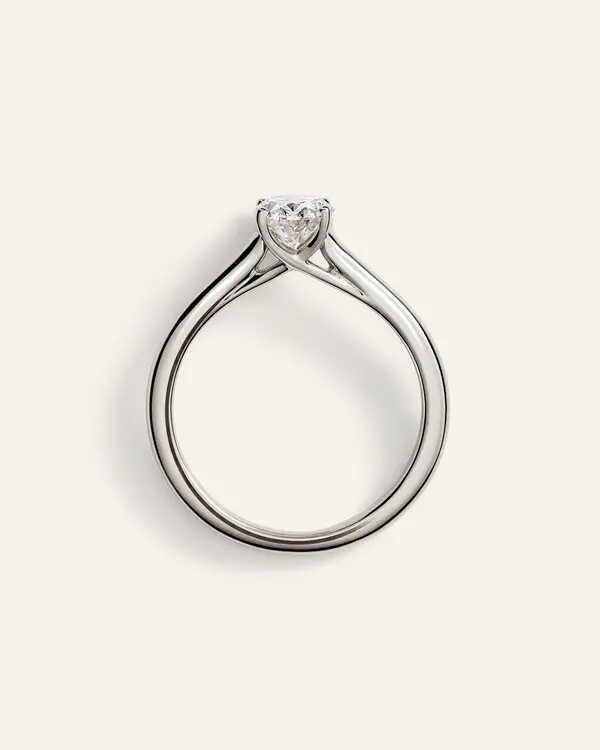 Quince Lab Grown Diamond Oval Trellis Cathedral Engagement Ring 1ct - Platinum