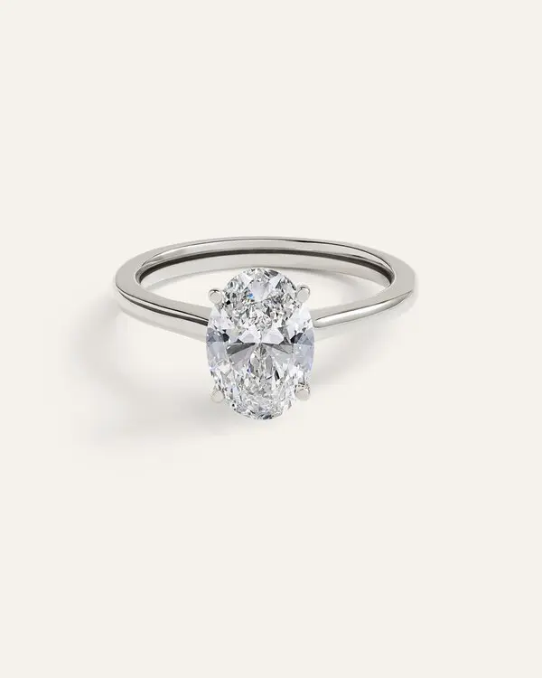 Quince Lab Grown Diamond Oval Trellis Cathedral Engagement Ring 2ct - Platinum