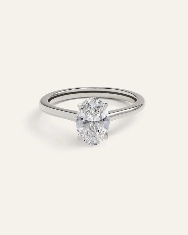 Quince Lab Grown Diamond Oval Trellis Cathedral Engagement Ring 1.5ct - Platinum