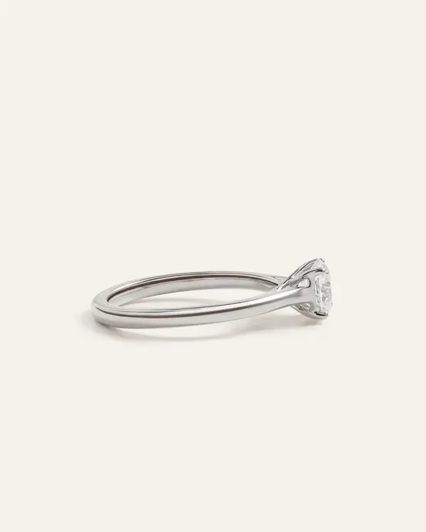 Quince Lab Grown Diamond Round Trellis Cathedral Engagement Ring 1ct - Platinum