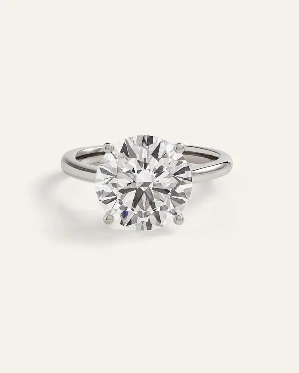 Quince Lab-grown Diamond Round Trellis Cathedral Engagement Ring, 5ct - Platinum