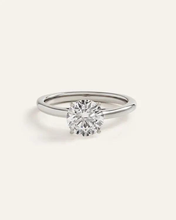 Quince Lab Grown Diamond Round Trellis Cathedral Engagement Ring 1.5ct - Platinum