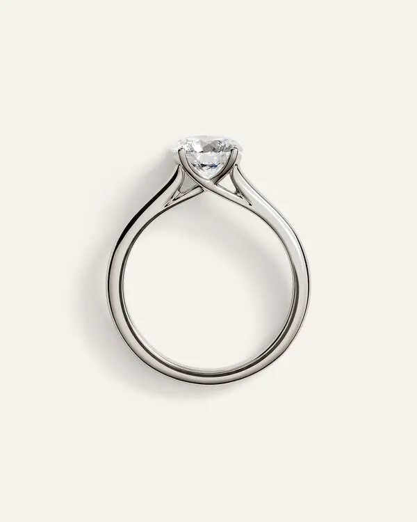 Quince Lab Grown Diamond Round Trellis Cathedral Engagement Ring 1.5ct - Platinum