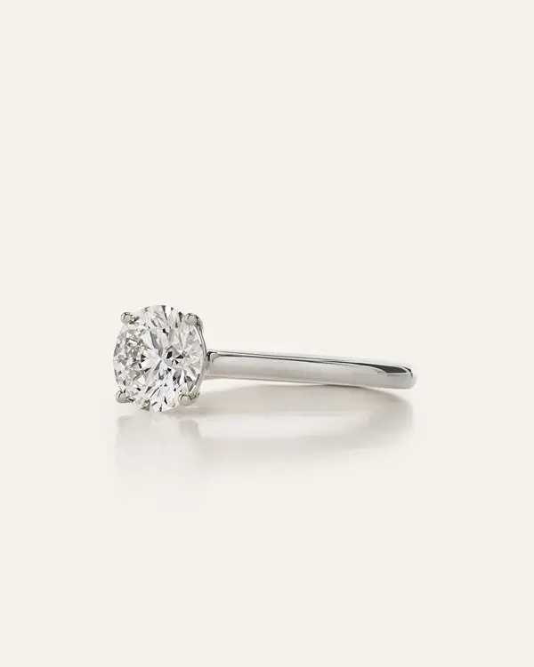 Quince Lab Grown Diamond Round Trellis Cathedral Engagement Ring 1.5ct - Platinum