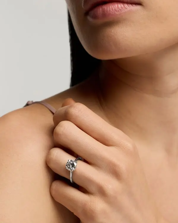 Quince Lab Grown Diamond Round Trellis Cathedral Engagement Ring 2.5ct - Platinum