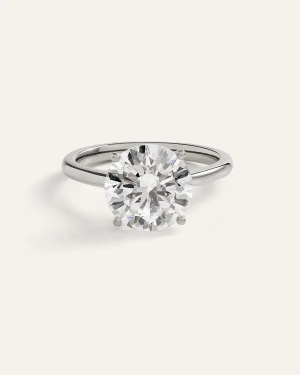Quince Lab Grown Diamond Round Trellis Cathedral Engagement Ring 4ct - Platinum