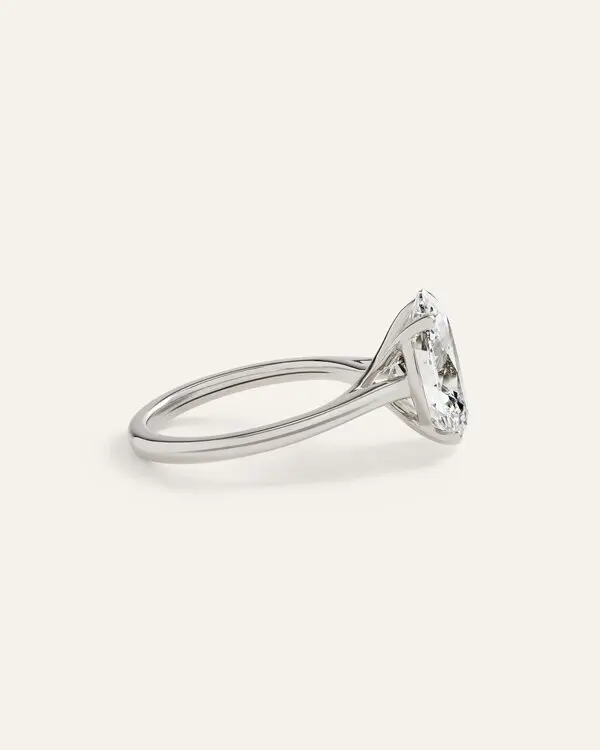 Quince Lab Grown Diamond Oval Trellis Cathedral Engagement Ring 5ct - Platinum