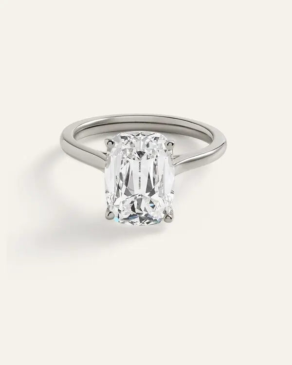 Quince Lab Grown Diamond Antique Cushion Trellis Cathedral Engagement Ring 5ct - Platinum