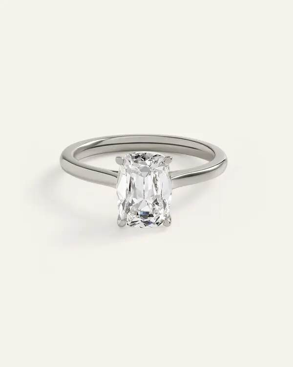 Quince Lab Grown Diamond Antique Cushion Trellis Cathedral Engagement Ring 2.5ct - Platinum