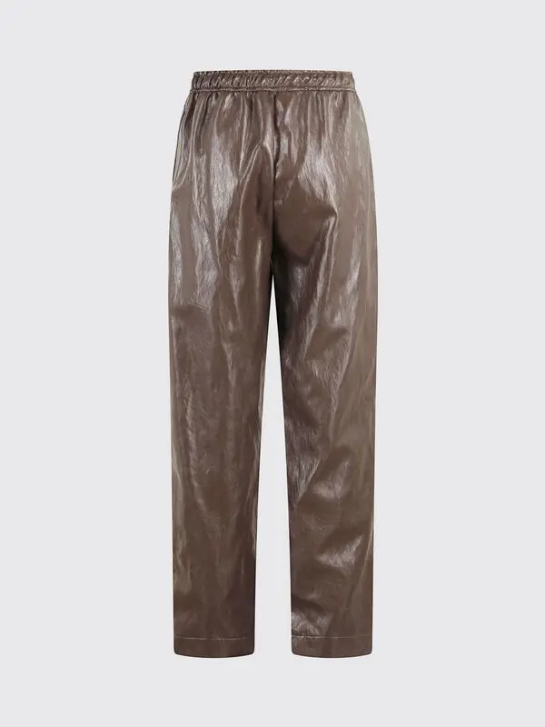 Sportmax High-waisted Straight-leg Silk Trousers With Drawstring