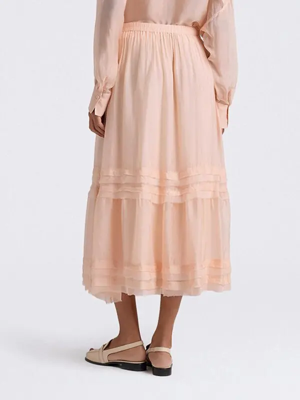Momoni Silk Blend Midi Skirt