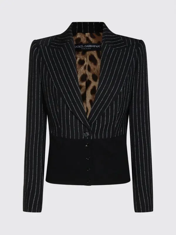Dolce & Gabbana Slim Fit Pinstriped Wool Single-breasted Blazer With Peak Lapels