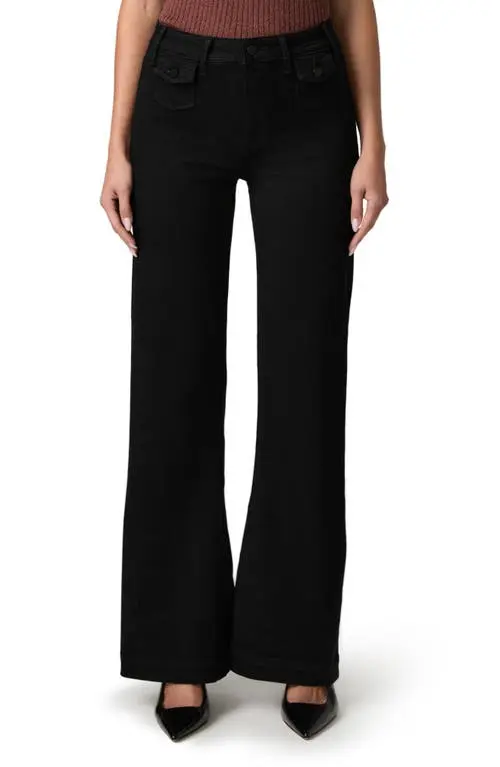 Paige Leenah High Waist Wide Leg Jeans - Black Shadow