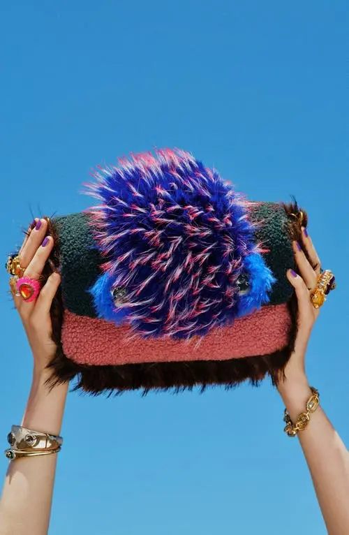 Kurt Geiger Faux Fur Oxford Mascot Bag