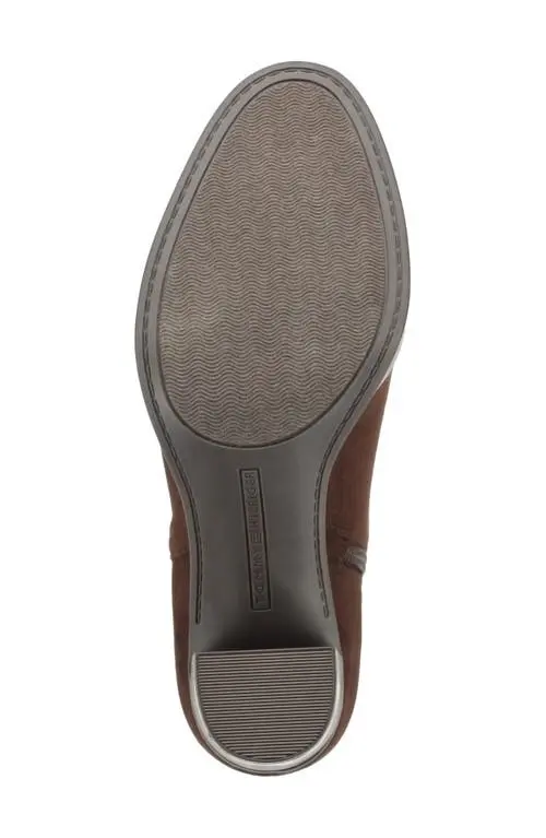 Tommy Hilfiger Dannie Block Heel Ankle Bootie - Dark Brown