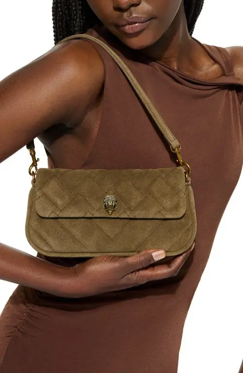 Kurt Geiger Pickle Quilted Suede Shoulder Bag