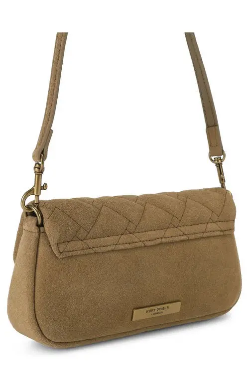 Kurt Geiger Pickle Quilted Suede Shoulder Bag