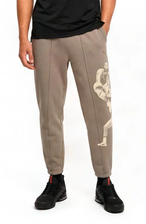 PUMA Memory Lane Cotton Blend Sweatpants - Mouse Gray