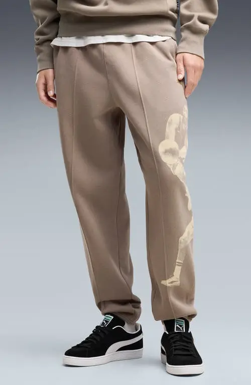 PUMA Memory Lane Cotton Blend Sweatpants - Mouse Gray