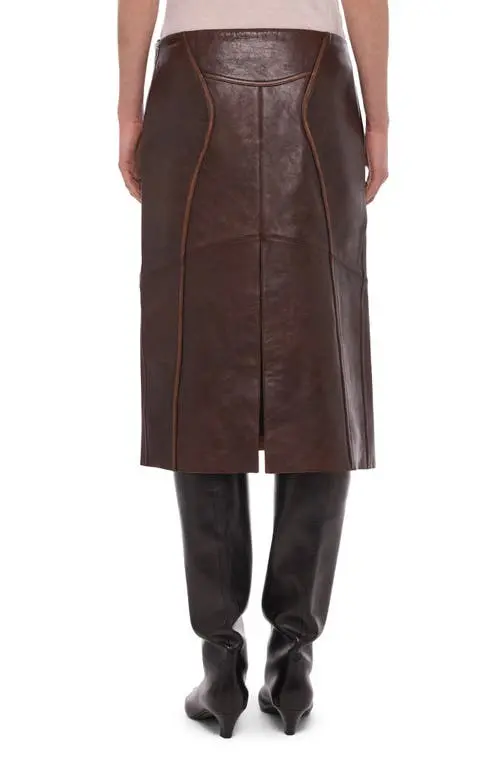 Helmut Lang Leather Midi Skirt