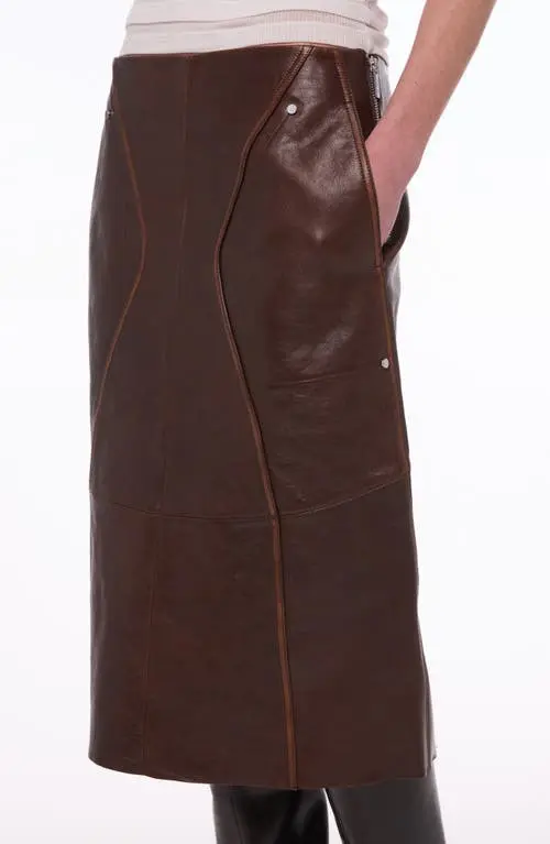 Helmut Lang Leather Midi Skirt