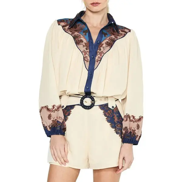 CIEBON Sayla Print Button-front Shirt