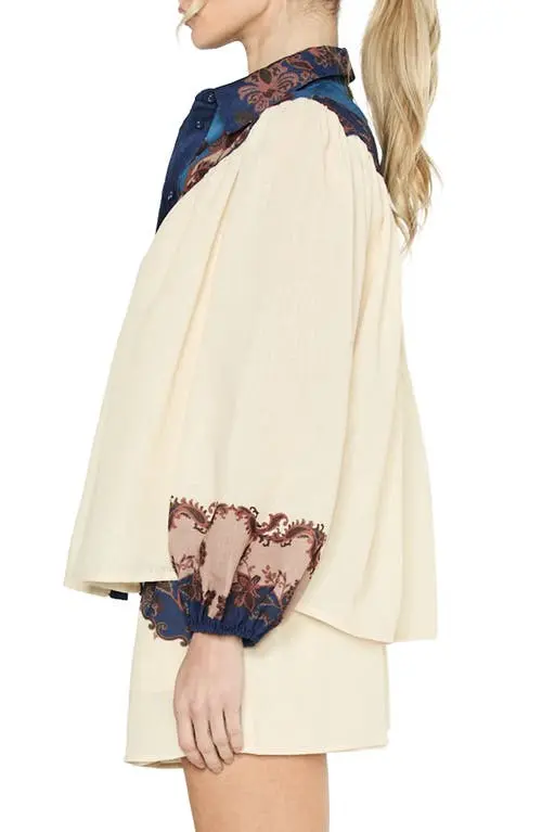 CIEBON Sayla Print Button-front Shirt