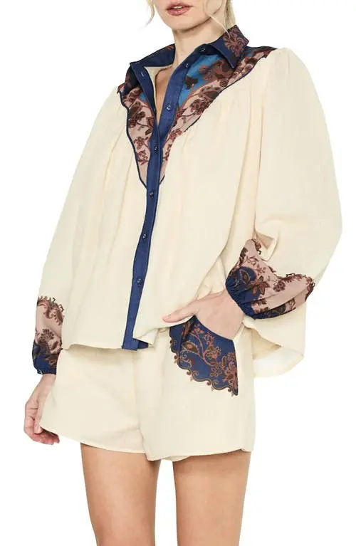CIEBON Sayla Print Button-front Shirt