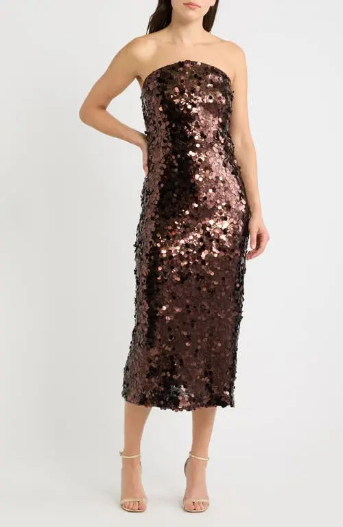 Eliza J Strapless Sequin Cocktail Dress