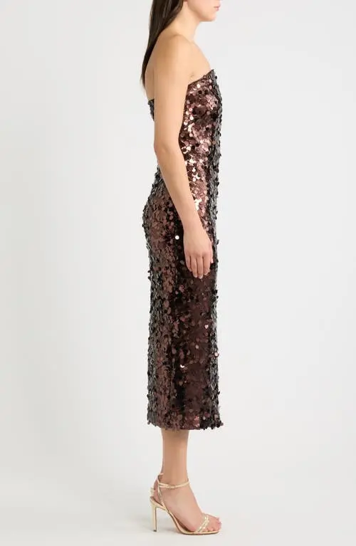 Eliza J Strapless Sequin Cocktail Dress
