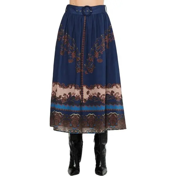 CIEBON Jaxine Belted Midi Skirt