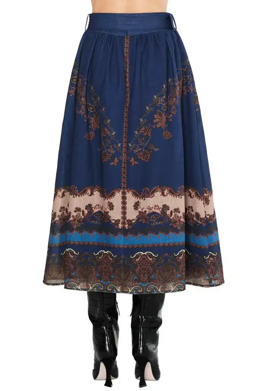 CIEBON Jaxine Belted Midi Skirt