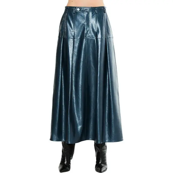 CIEBON Felicia Faux Leather Midi Skirt