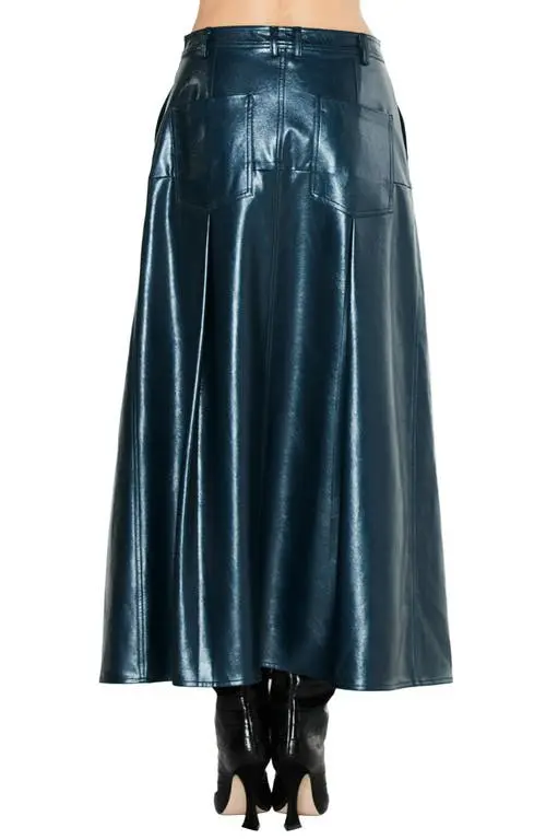 CIEBON Felicia Faux Leather Midi Skirt