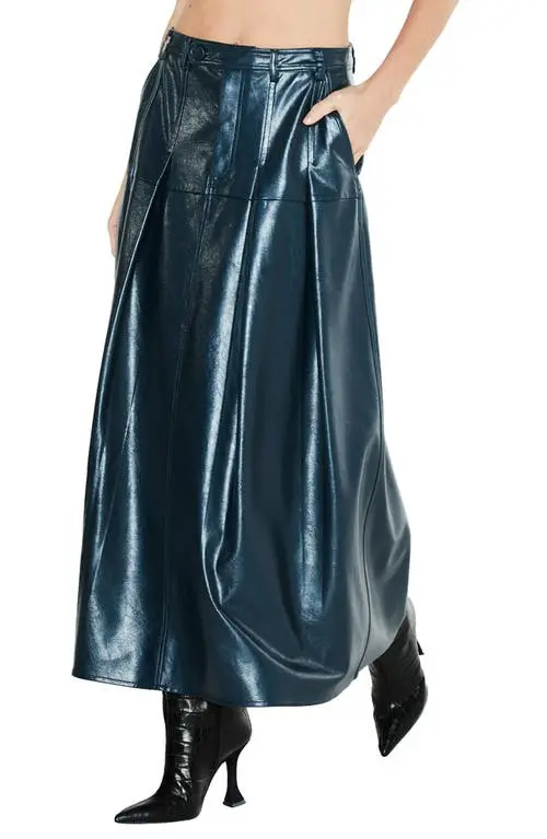 CIEBON Felicia Faux Leather Midi Skirt