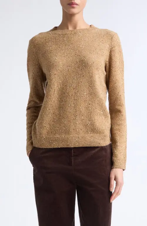 Lafayette 148 New York Donegal Cashmere Sweater - Cammello Multi