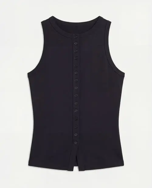 HERA Essential Button Top - Black