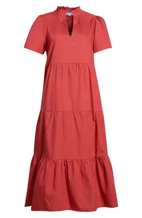 SUGARLIPS Puff Sleeve Tiered Cotton Dress