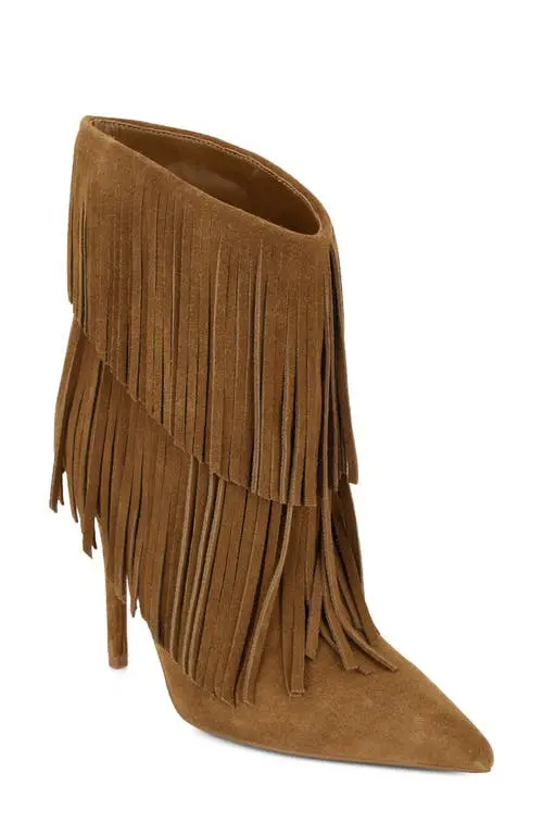Nine West Carbona Fringe Bootie - Medium Brown