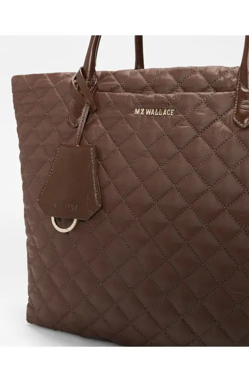 Mz Wallace Medium Daily Quilted Nylon Tote - Walnut