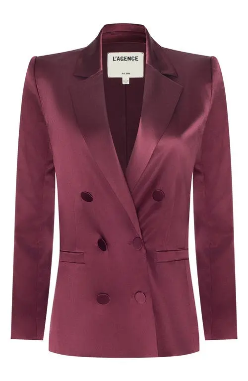 L'Agence Sena Silk Double Breasted Blazer