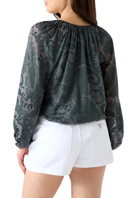 Guess Burnout Velvet Paisley Blouse