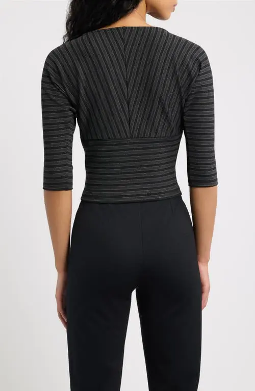 FENERS Name Promesa Pinstripe Ruched Top - Gris